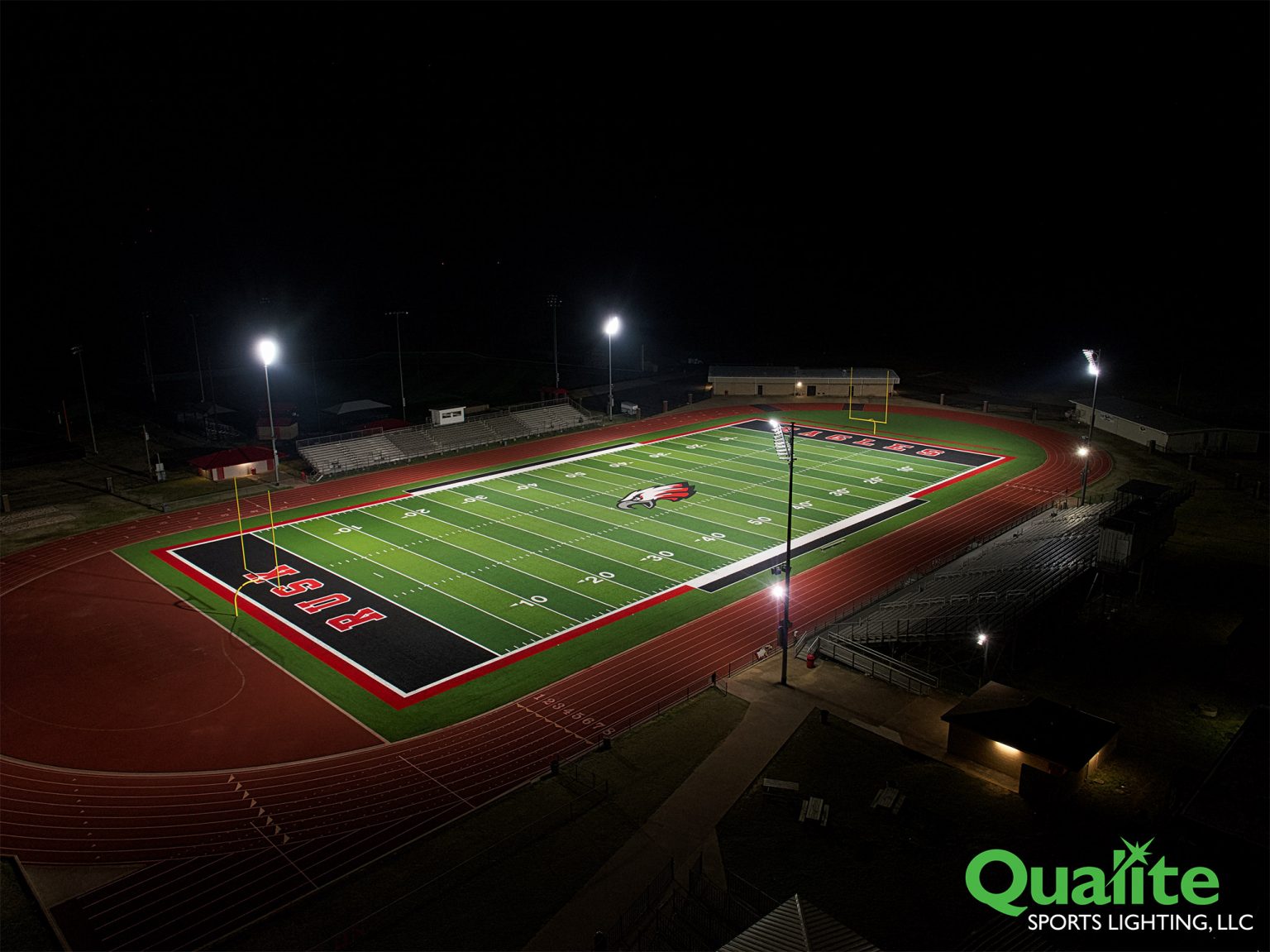 Rusk High School Eagle Stadium - Rusk, Texas - Qualite Sports Lighting