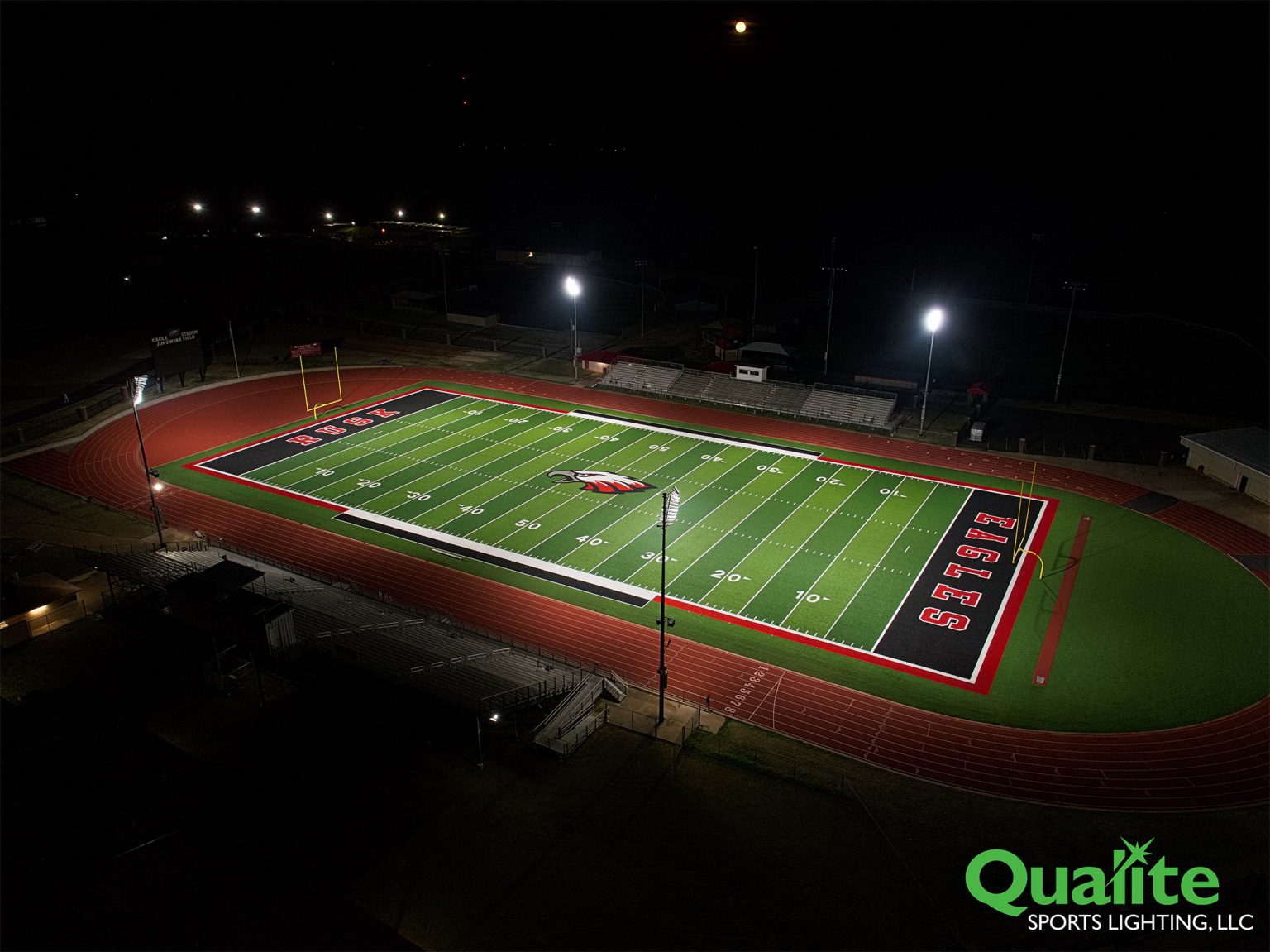 Rusk High School Eagle Stadium - Rusk, Texas - Qualite Sports Lighting