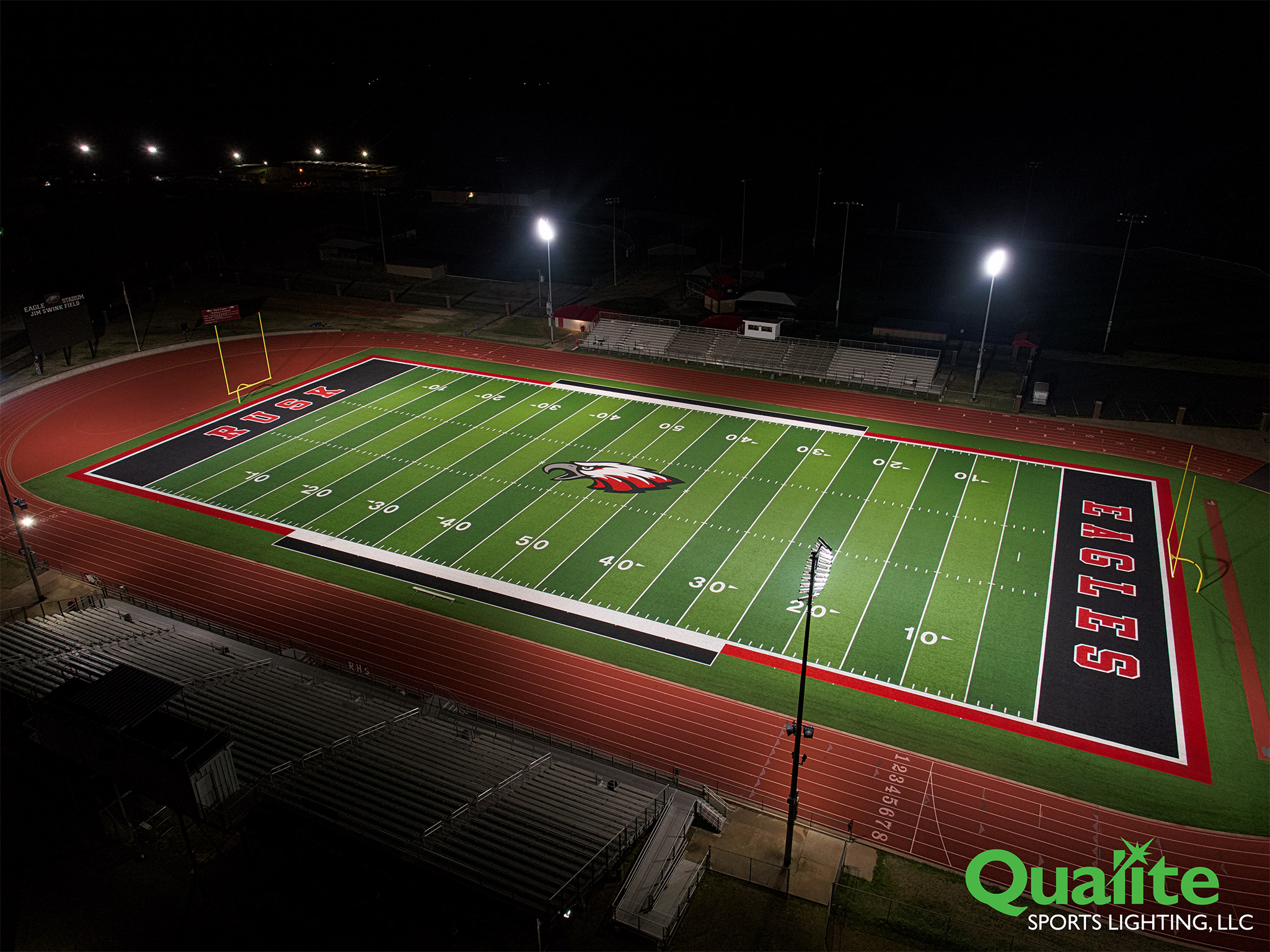 Rusk High School Eagle Stadium - Rusk, Texas - Qualite Sports Lighting